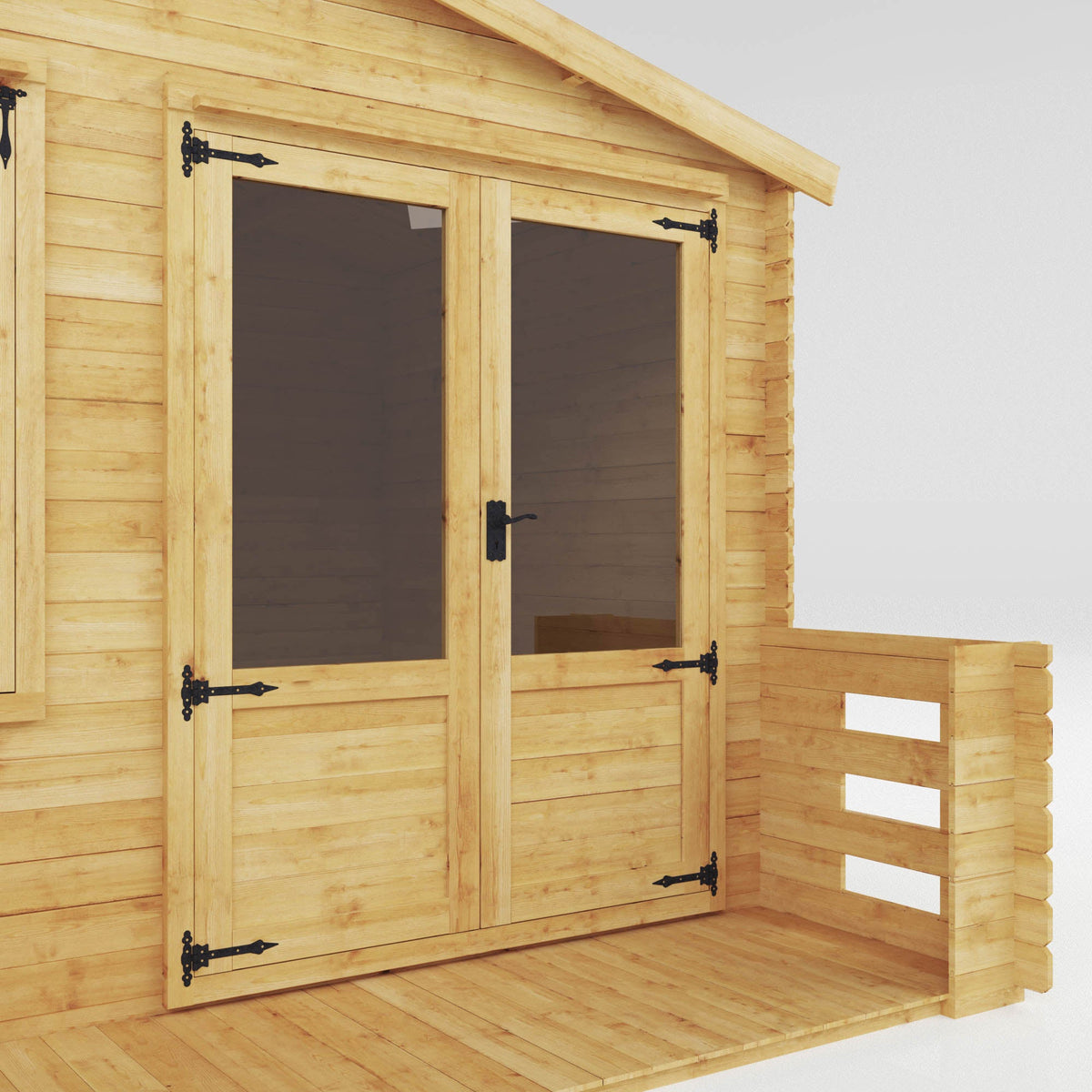 3.3m x 3.4m Apex Log Cabin with Veranda - 19mm – Rogey