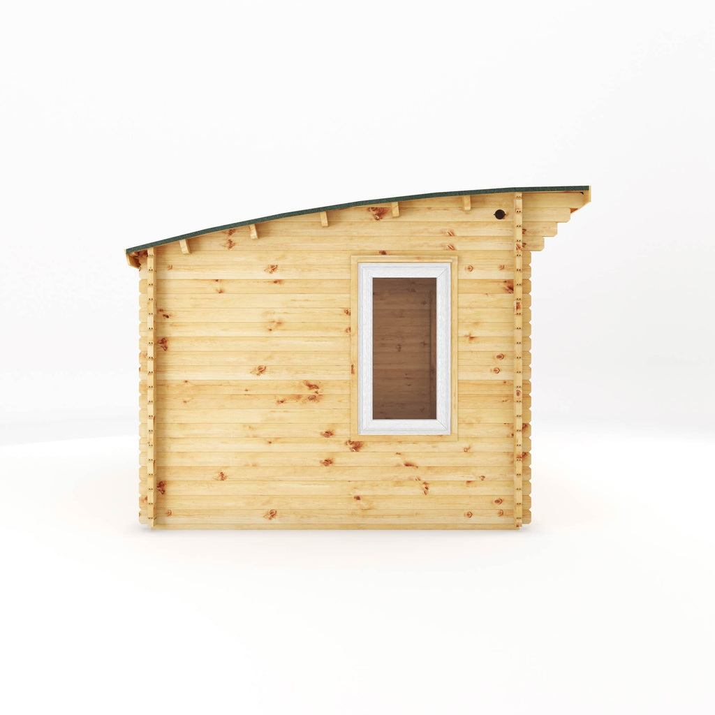 Home 4m x 3m Curved Roof Log Cabin - 44mm (UPVC Windows & Door) - White
