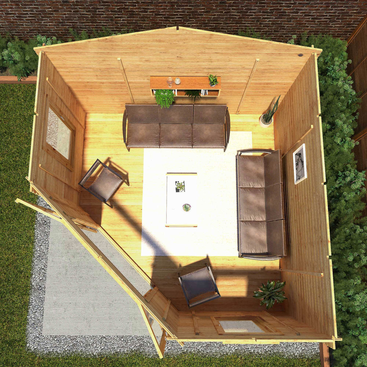 4m x 4m Corner Log Cabin - 34mm – Rogey