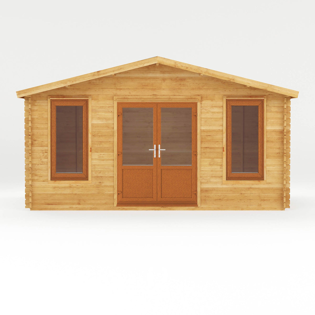 5m x 3m Retreat Log Cabin - 44mm (UPVC Windows & Door) - Oak – Rogey